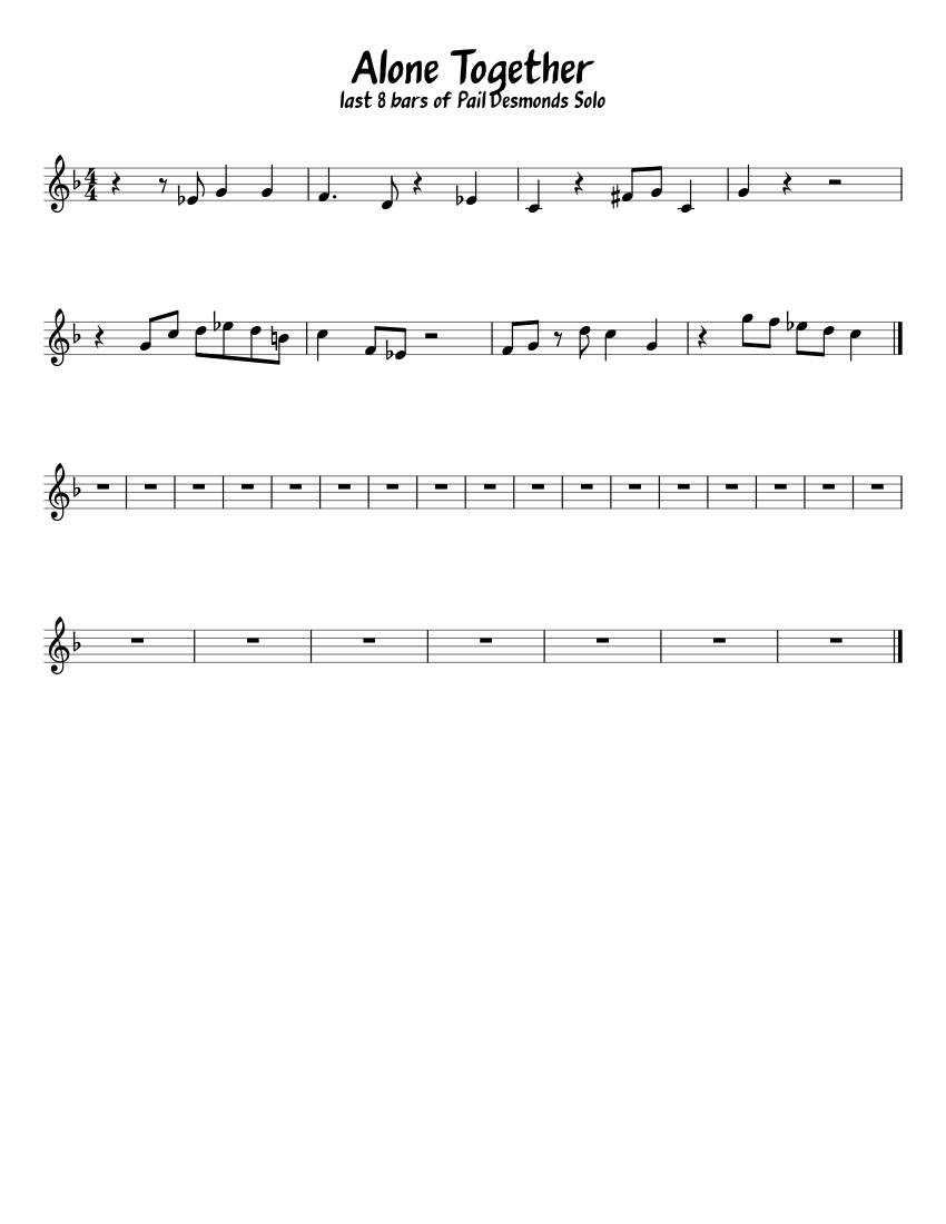 Alone Together Sheet music for Piano (Solo) Easy | Musescore.com