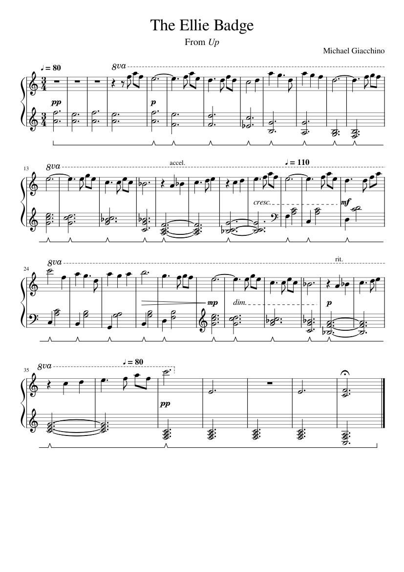The Ellie Badge Sheet Music for Piano (Solo) easy | MuseScore.com