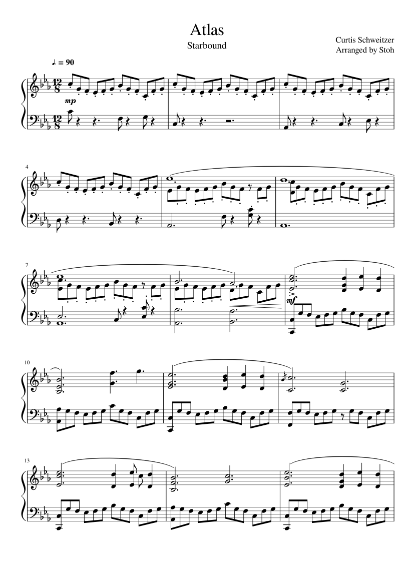 Starbound - Atlas Sheet Music for Piano (Solo) | MuseScore.com
