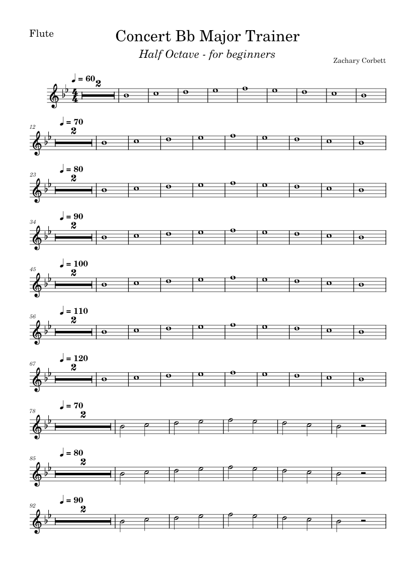 Concert Bb Major Trainer Half Octave-Flute Sheet music for Flute (Solo ...