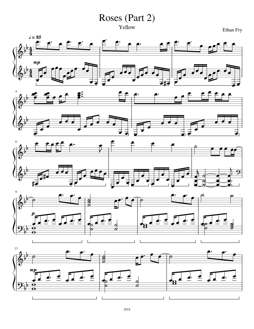 Roses (Part 2) Sheet music for Piano (Solo) | Musescore.com