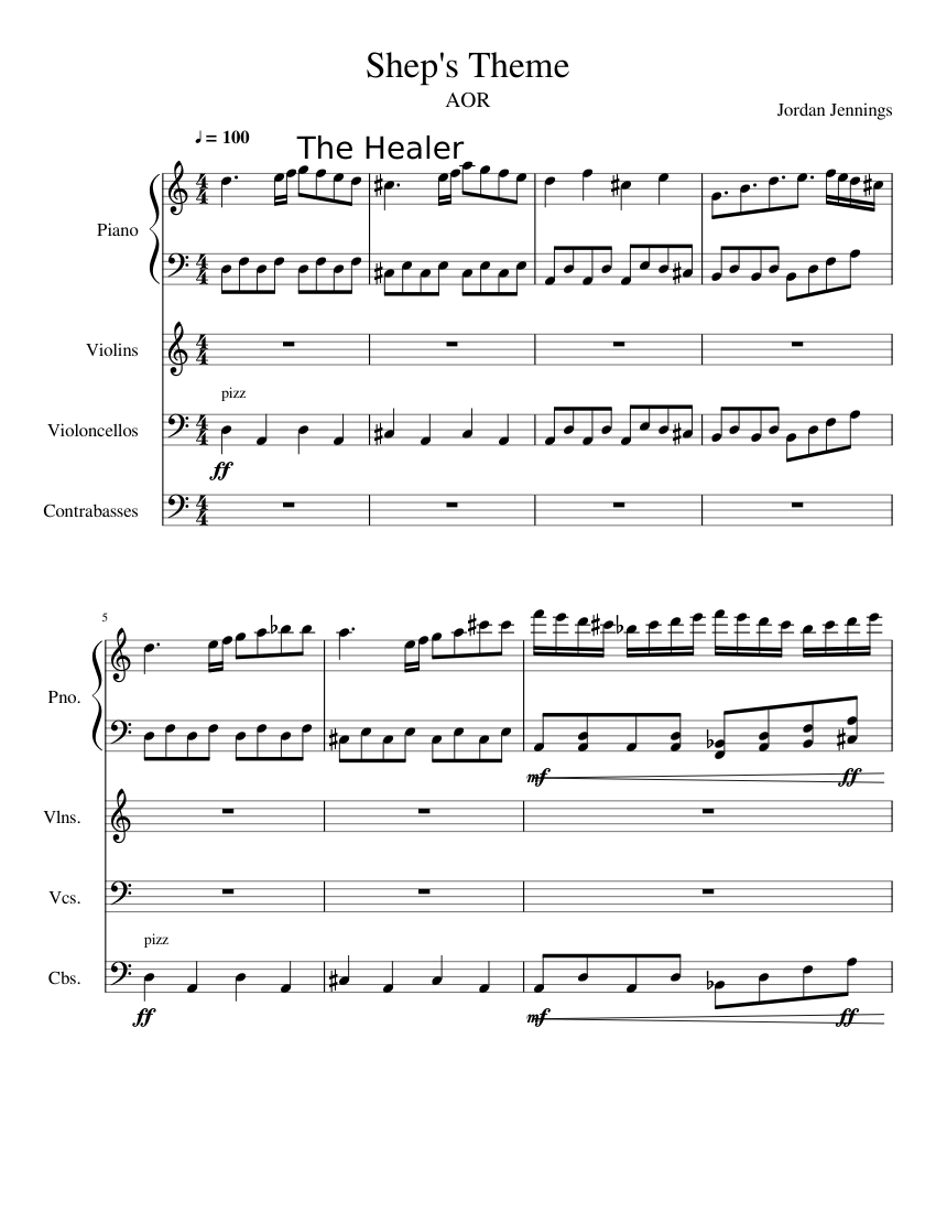 Shep's Theme Sheet music for Piano, Strings group (Mixed Quartet ...