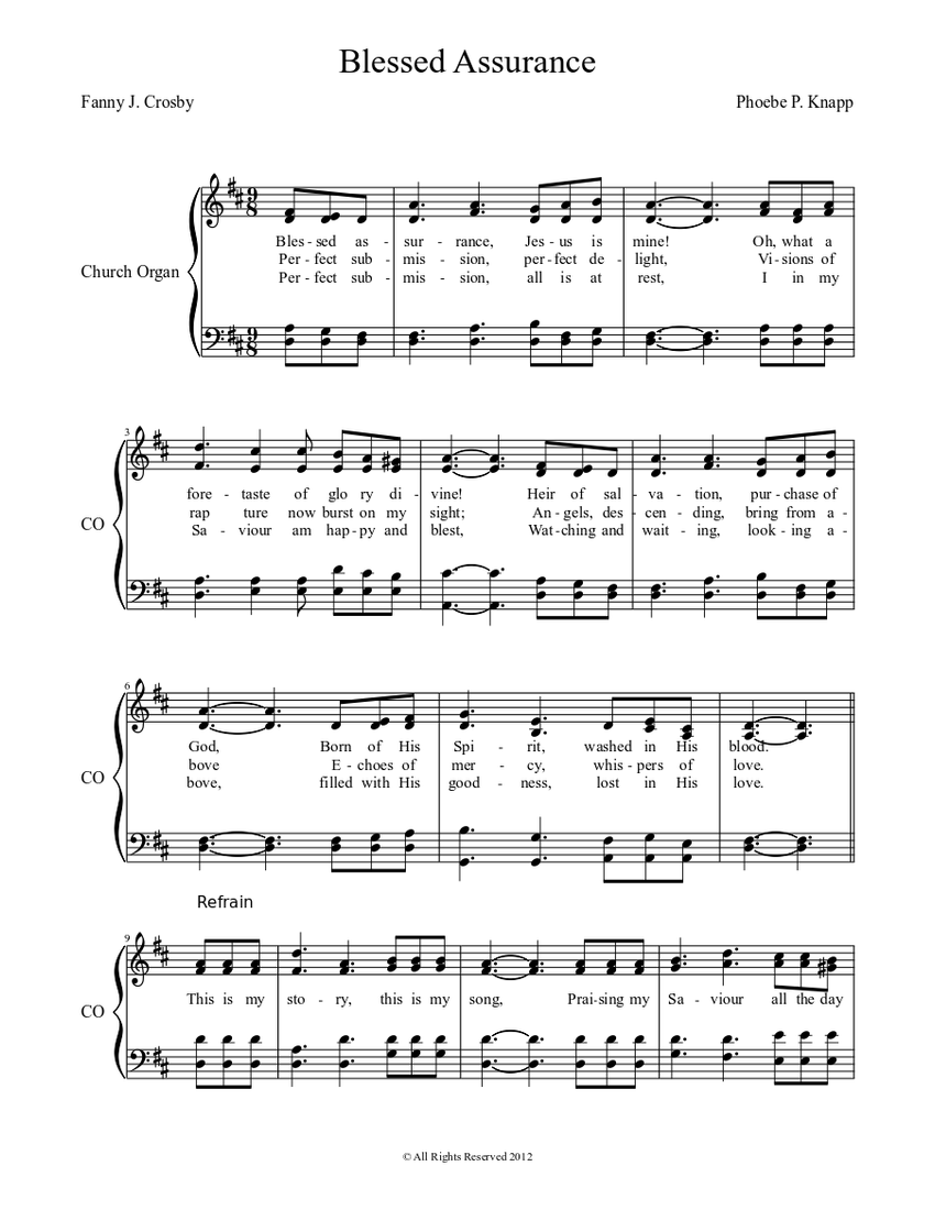 Blessed Assurance Sheet music for Piano (Solo) | Musescore.com