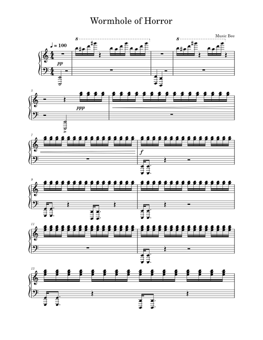 Wormhole of Horror Sheet music for Piano (Solo) | Musescore.com