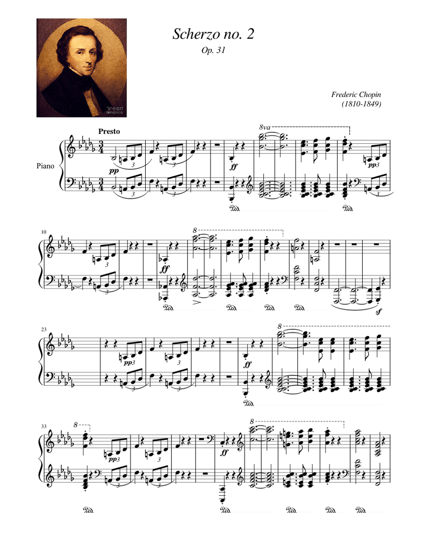 Chopin Scherzo Op. 31 No. 2 BMinor Sheet music for Piano (Solo) | Musescore.com