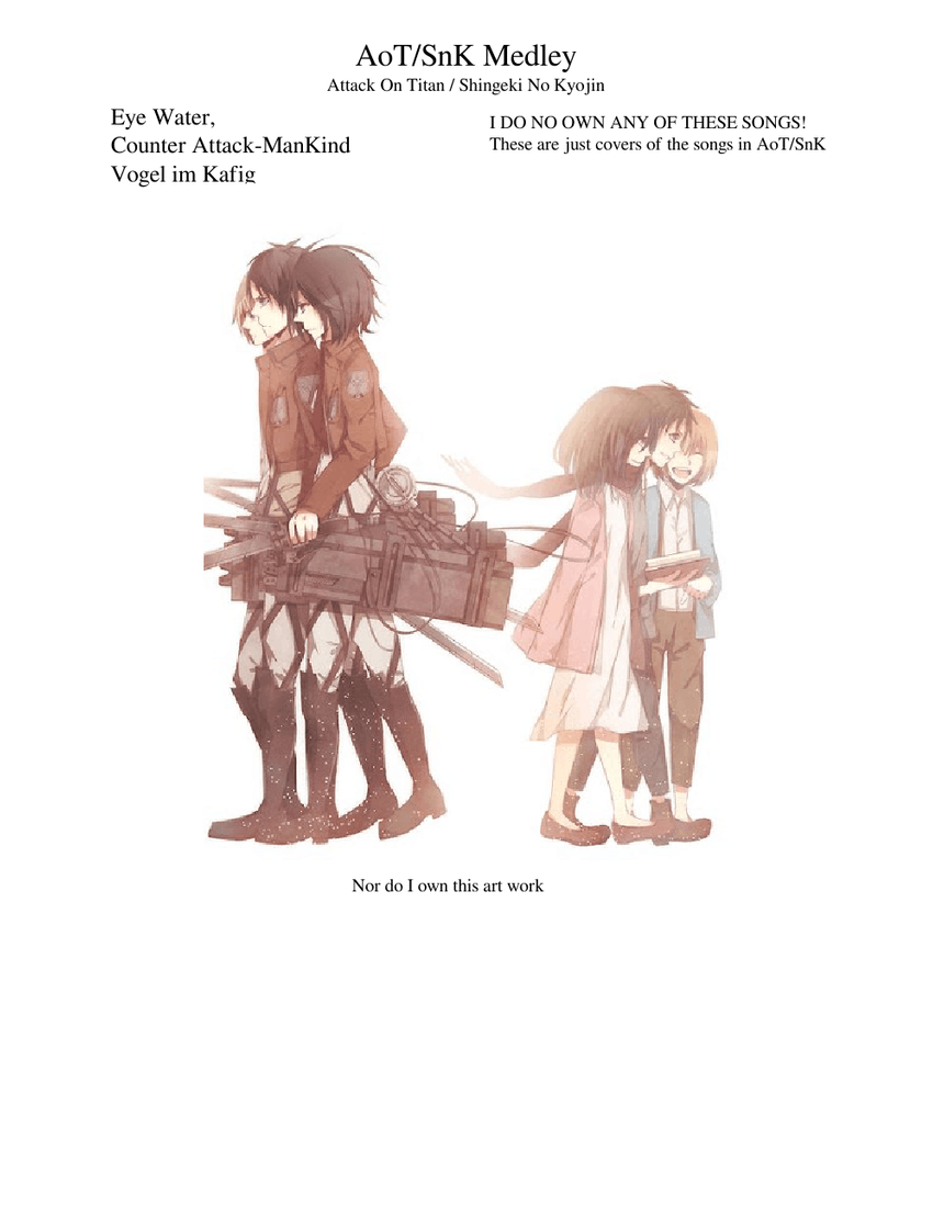 WIP AoT/SnK Medley Sheet music for Piano, Soprano, Tenor, Mezzo soprano ...