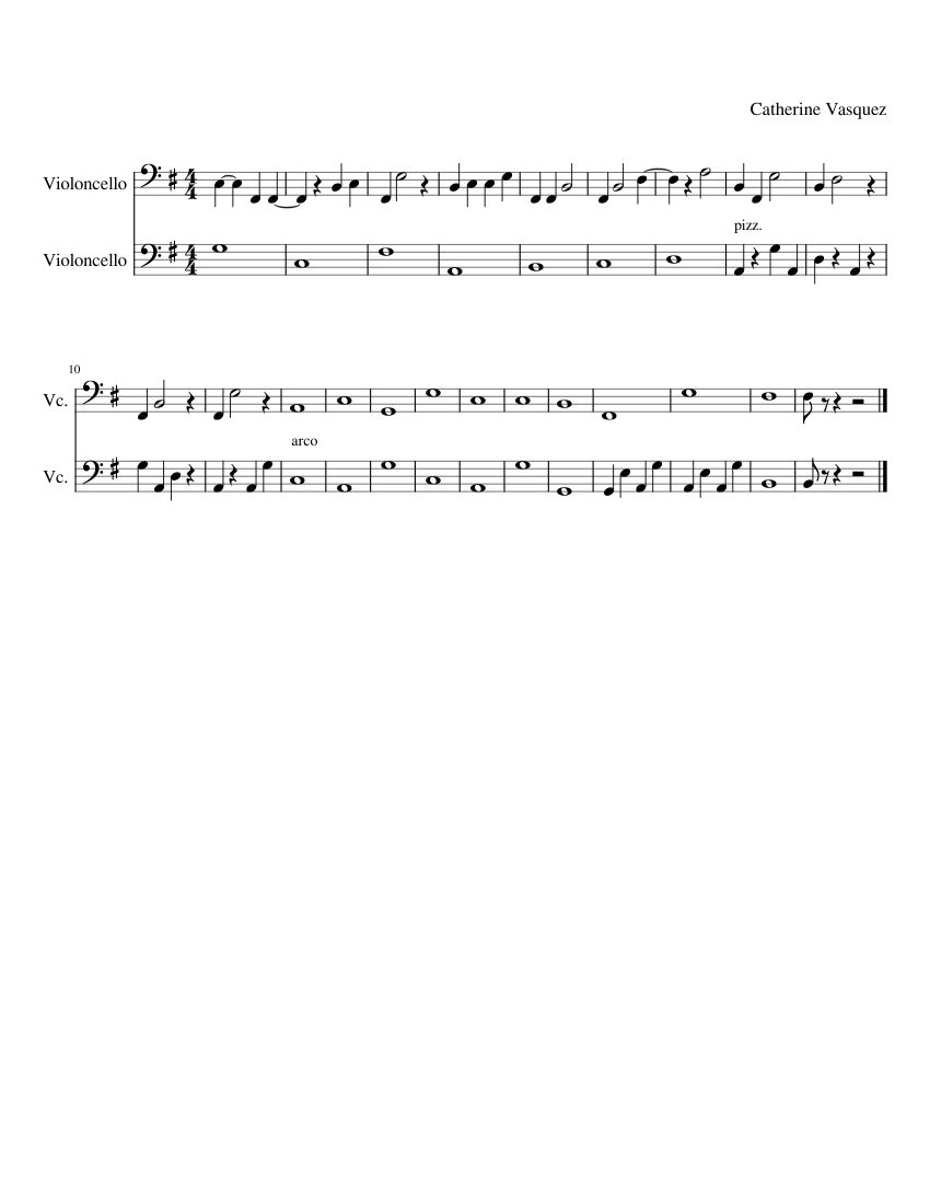 Spirit Sheet music for Cello (String Duet) | Musescore.com