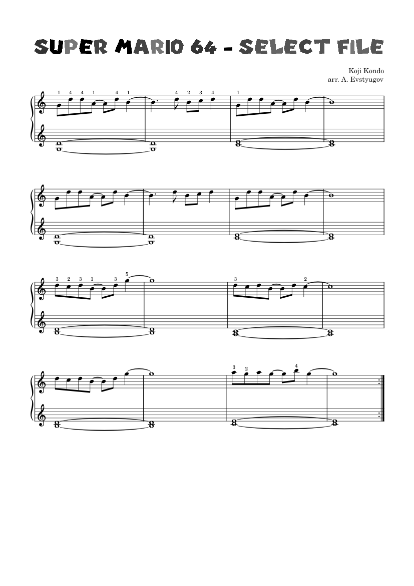 Super Mario 64 — Select File — easy piano — for complete beginners ...