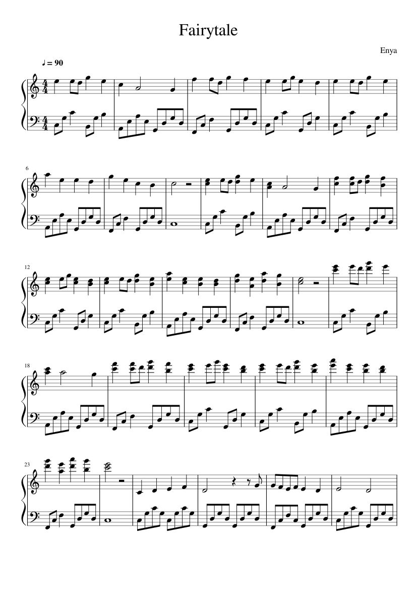 Fairytale Sheet music for Piano (Solo) | Musescore.com
