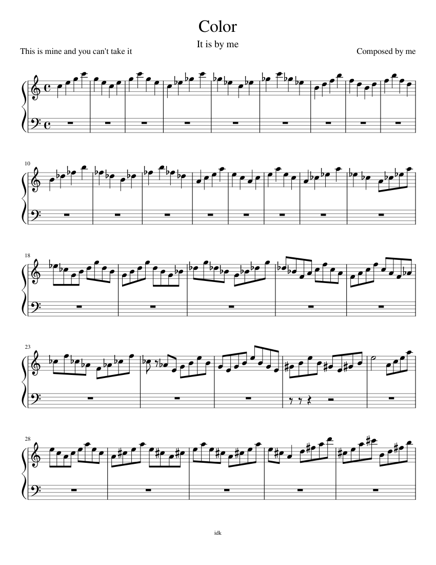 Colors Sheet music for Piano (Solo) | Musescore.com