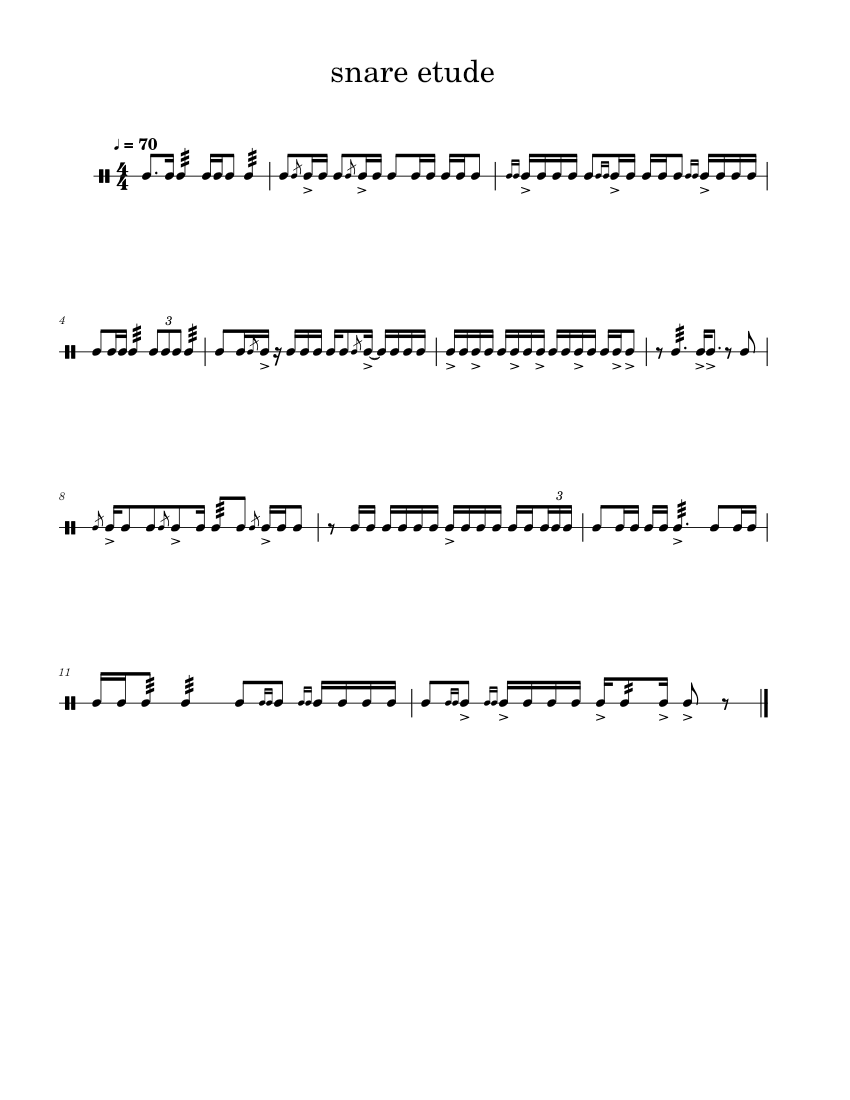 snare etude1 Sheet music for Snare drum (Solo) | Musescore.com