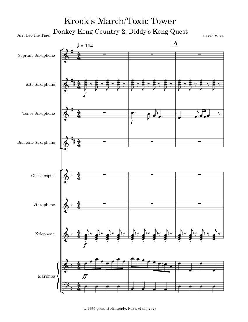 Arrangement: Krook's March/Toxic Tower (Donkey Kong Country 2) – David ...