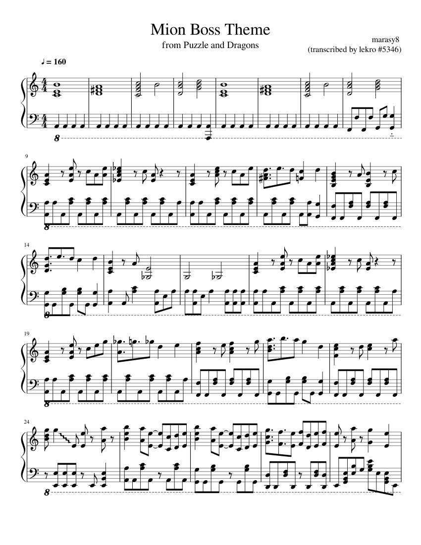 Mion Boss Theme Sheet music for Piano (Solo) | Musescore.com