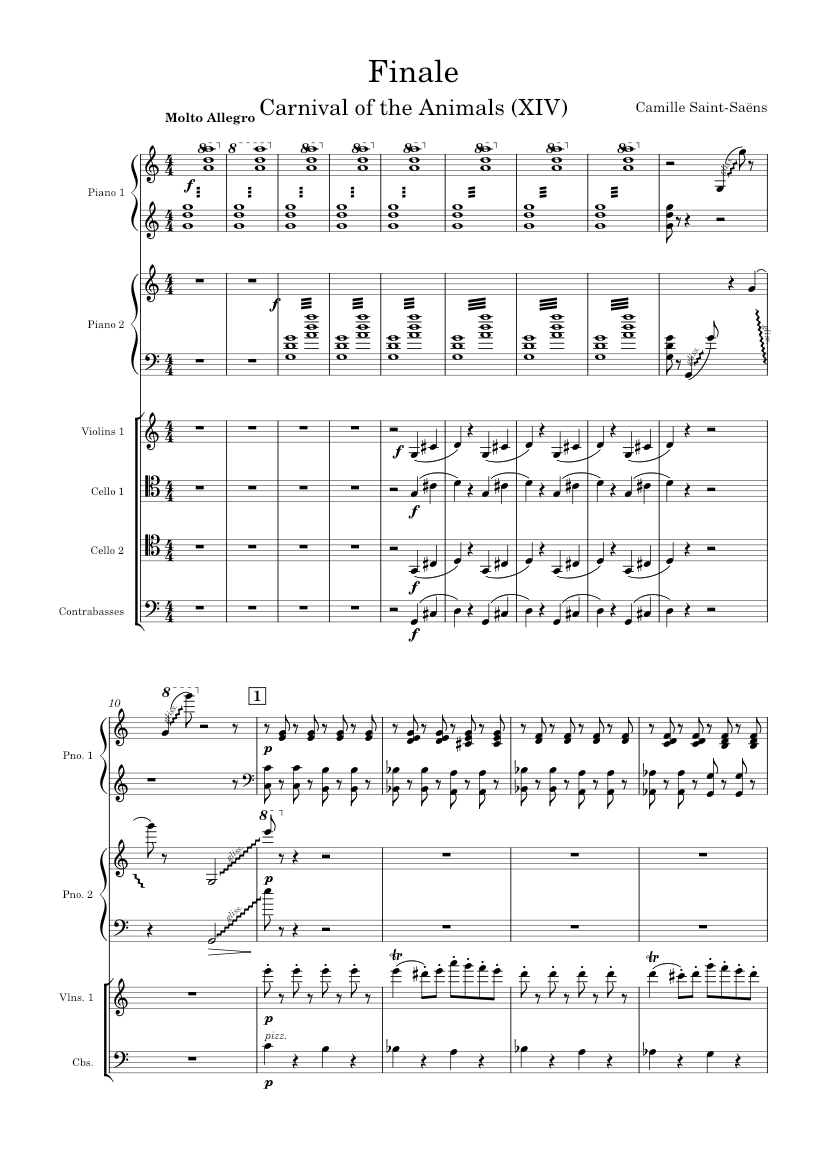 Carnival of the Animals, No. 14: Finale – Camille Saint-Saëns Finale, Carnival of the Animals ...