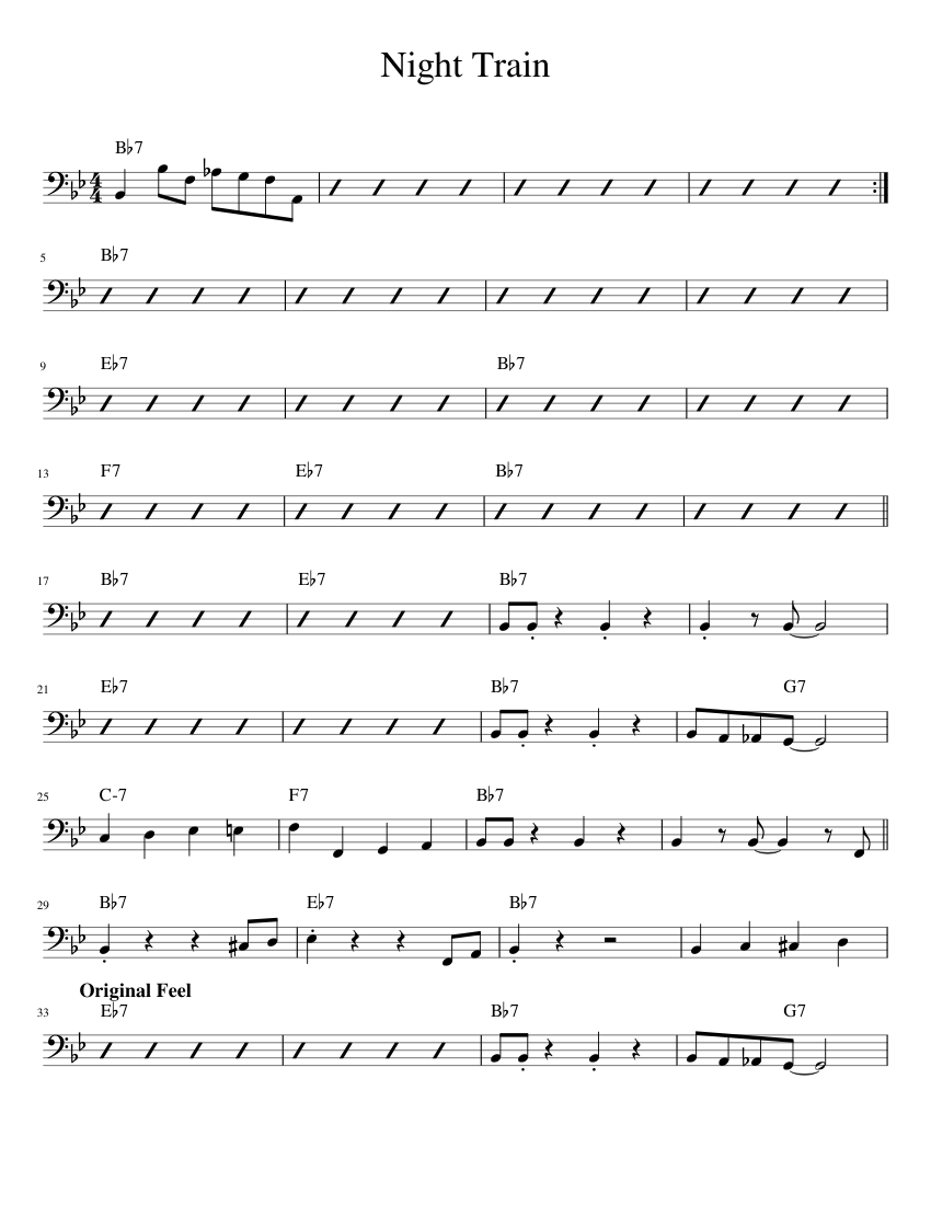 Night Train Sheet music for Piano (Solo) | Musescore.com