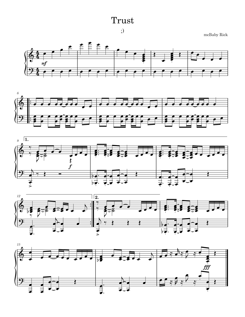 Trust Sheet music for Piano (Solo) | Musescore.com