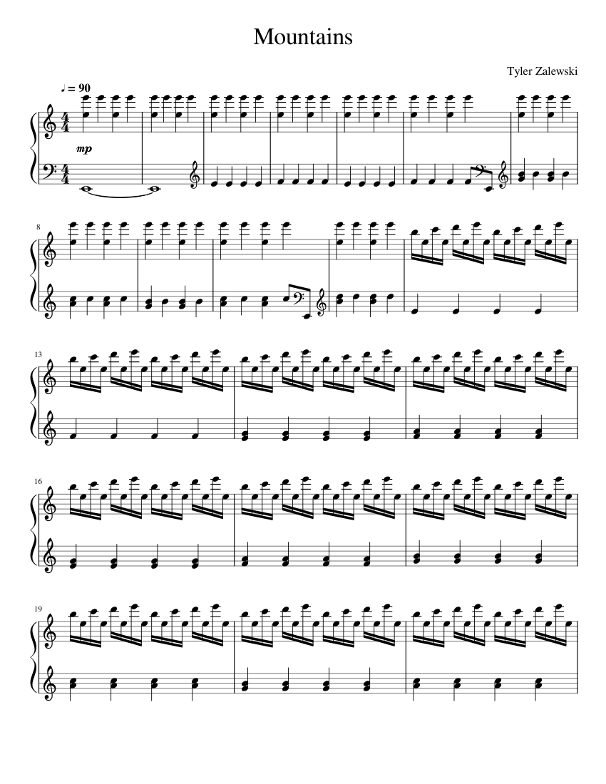 Mountains Sheet Music for Piano (Solo) | MuseScore.com