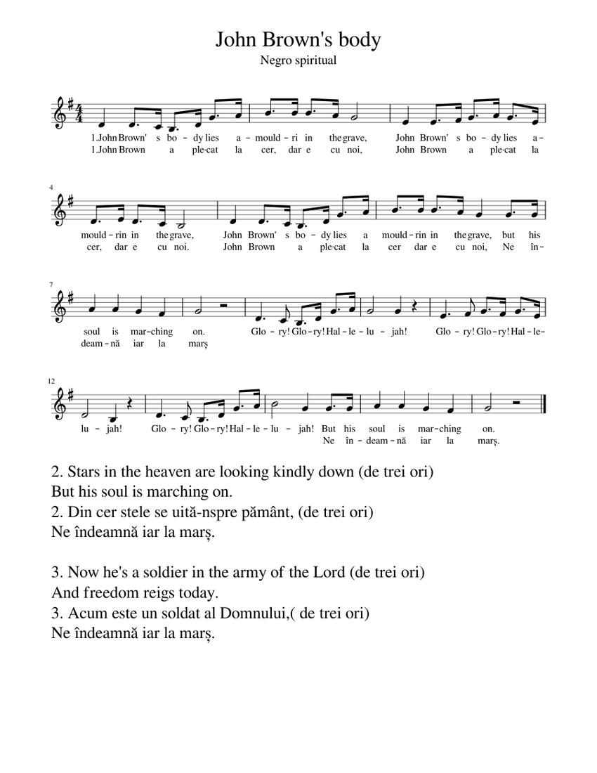 John Brown's body Sheet music for Piano (Solo) Easy | Musescore.com