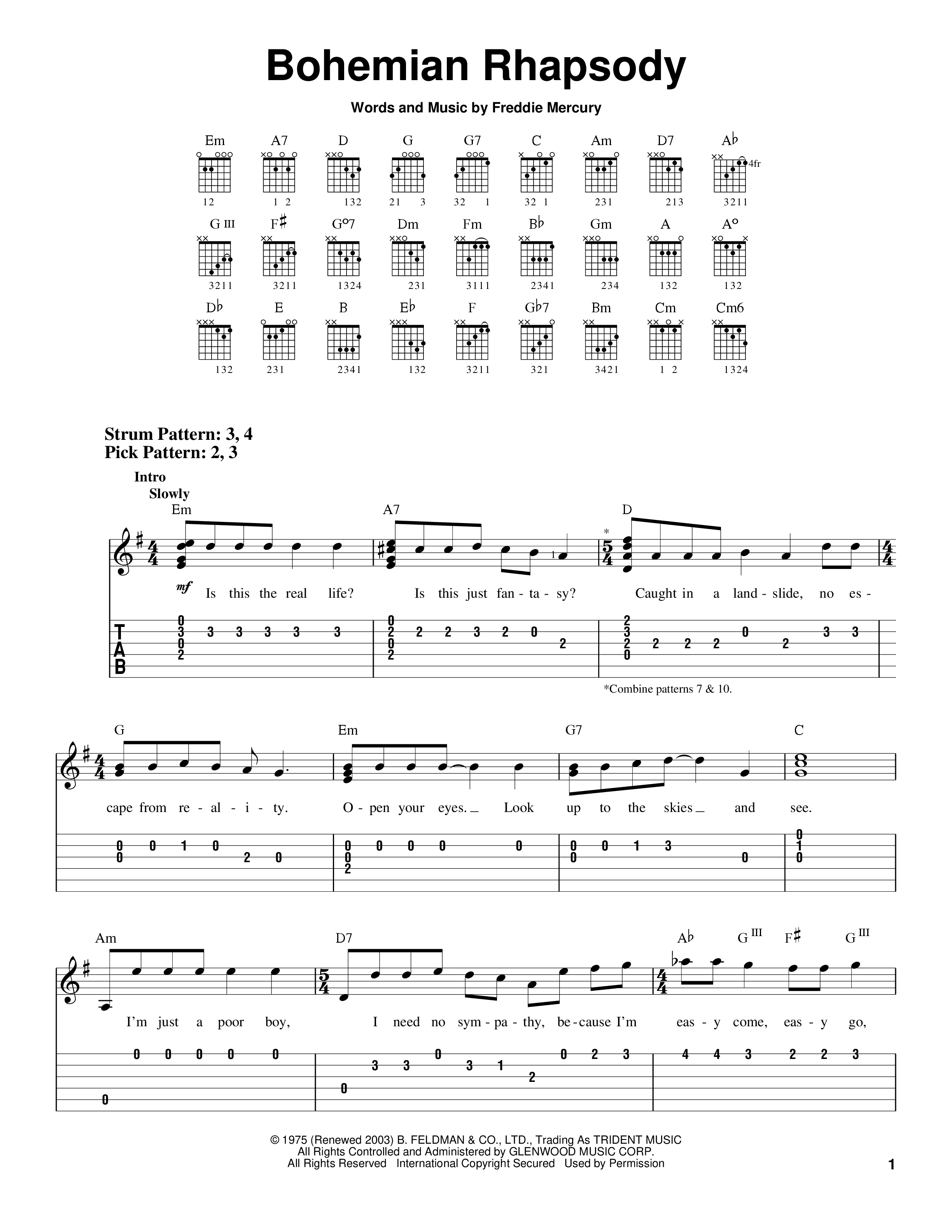 Play Official version of Bohemian rhapsody Sheet Music by Queen for ...