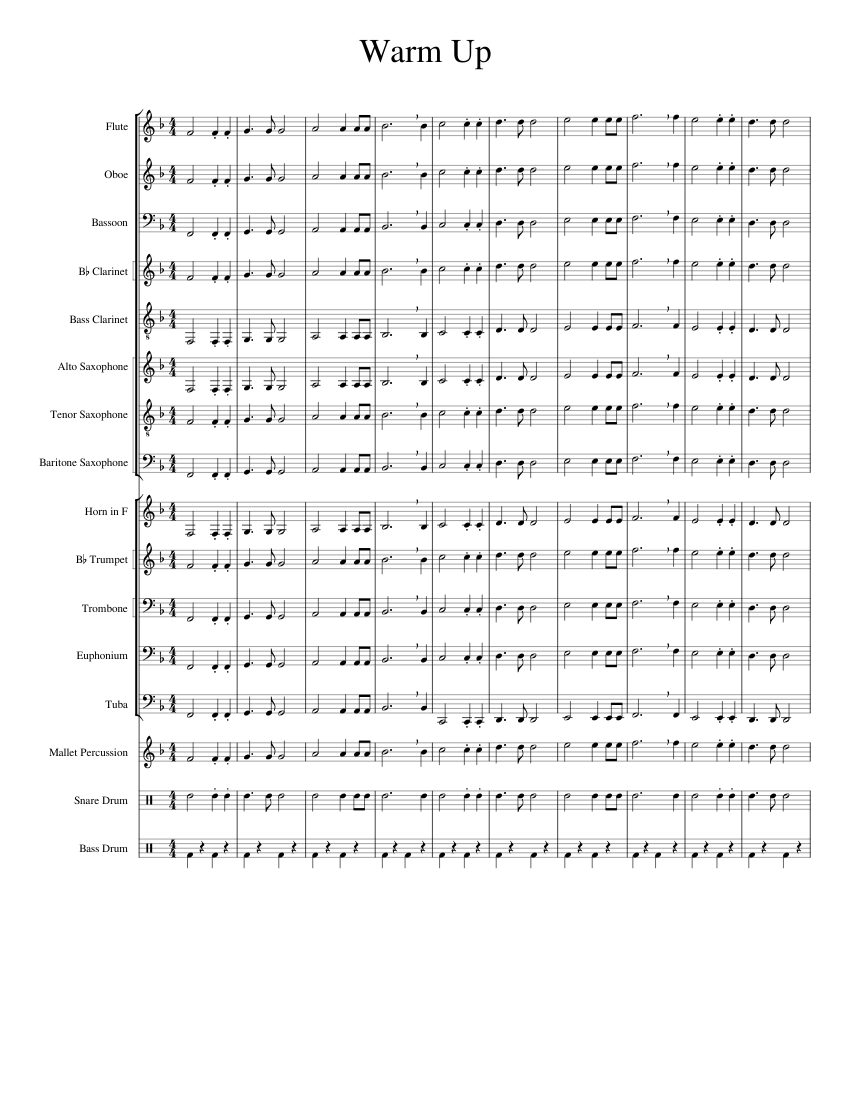 Warm Up Band Lesson 5.17.2019 Sheet music for Trombone, Euphonium, Tuba ...