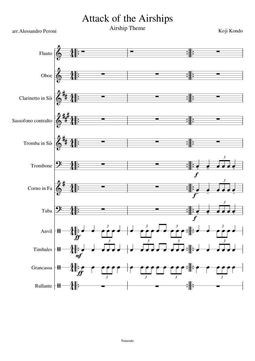 Airship Theme - Super Mario Galaxy - Band Arrangement Sheet Music for ...