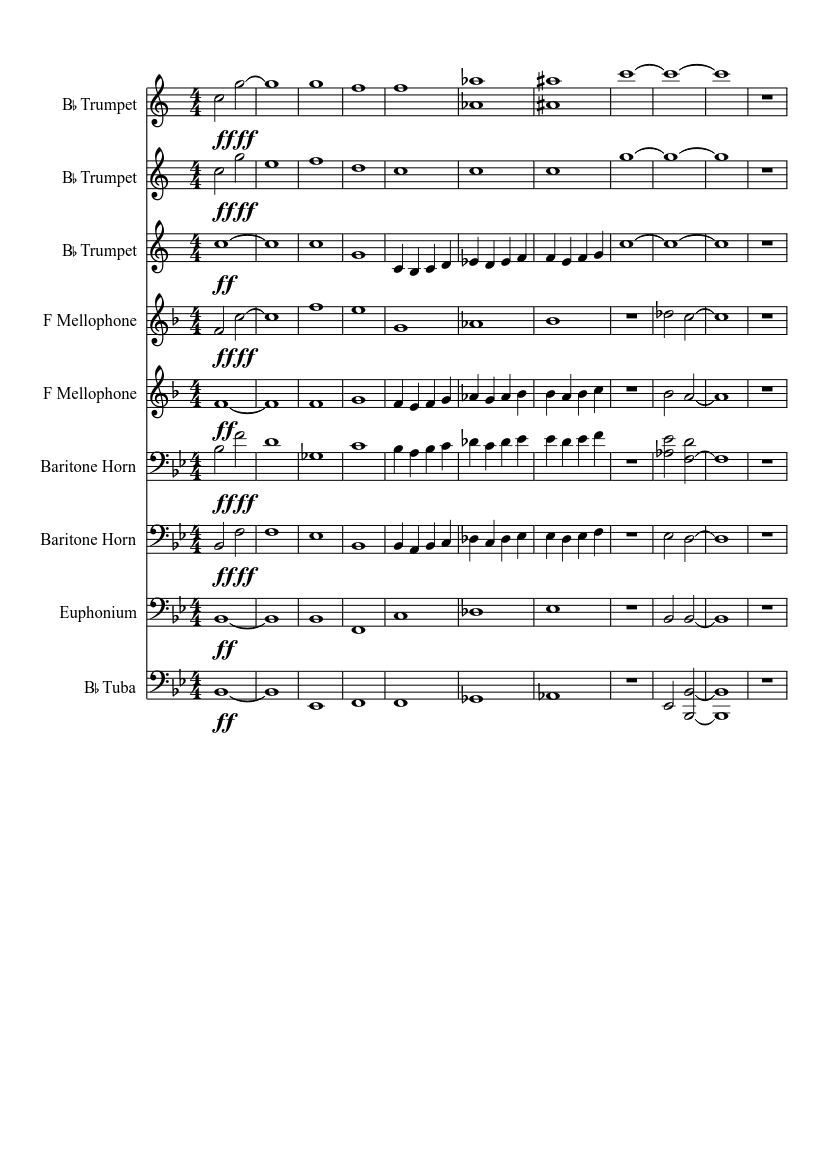 DCI Power Chord Warn Up Sheet music for Tuba, Trumpet other (Mixed ...
