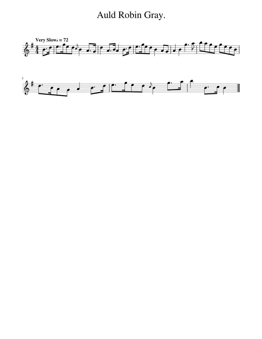 Auld Robin Gray. Sheet music for Piano (Solo) Easy | Musescore.com