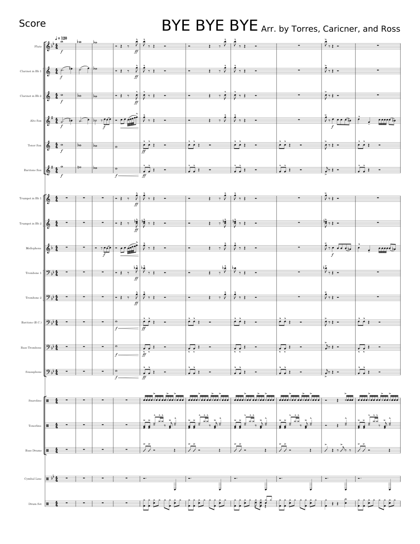 Bye Bye Bye - *NSYNC Sheet Music for Trombone, Mellophone, Trombone ...