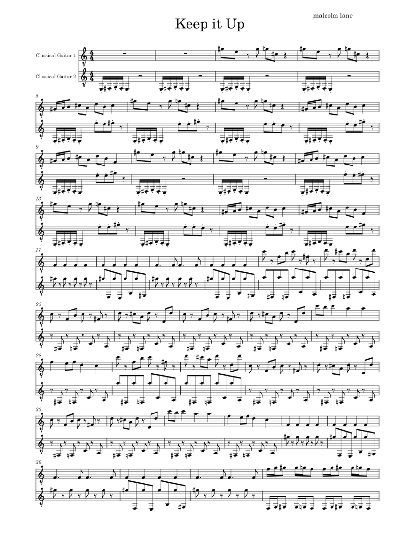 Keep it Up Sheet music for Guitar (Mixed Duet) | Musescore.com