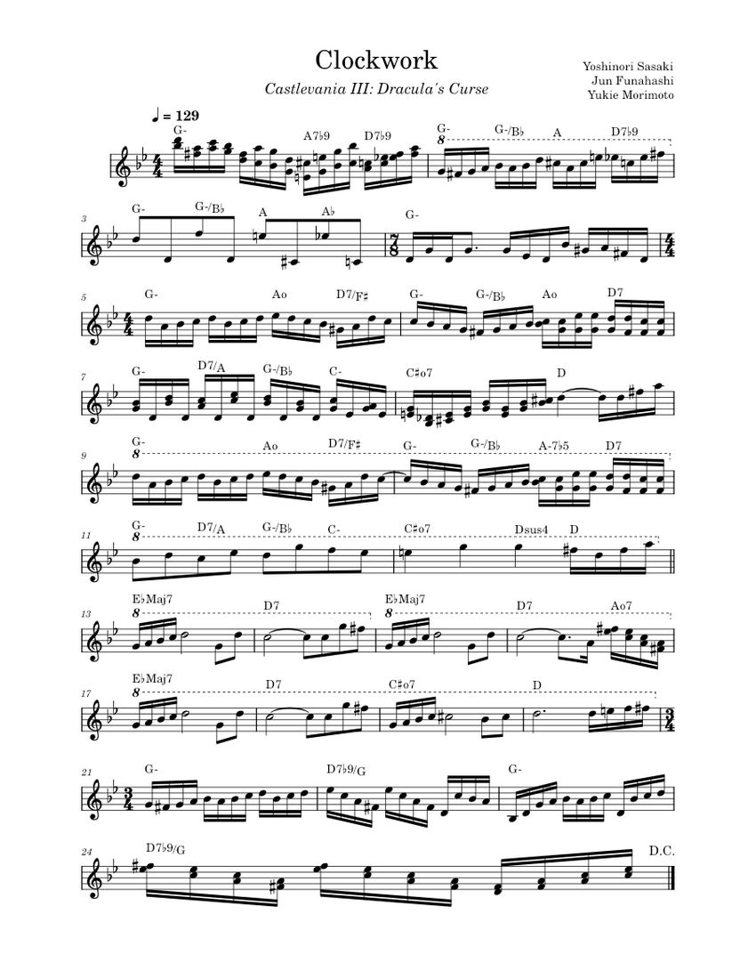 Clockwork – Yoshinori Sasaki, Jun Funahashi, Yukie Morimoto Sheet music ...