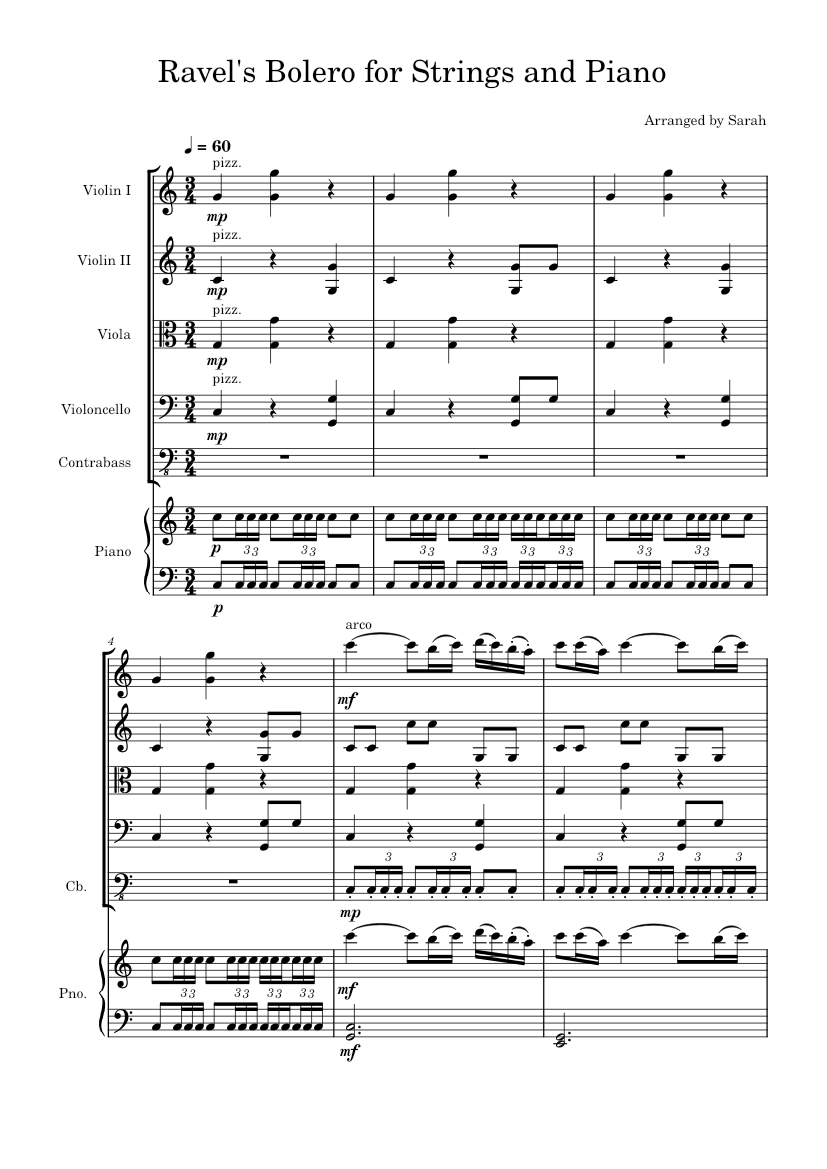 Bolero – Maurice Ravel Ravel's Bolero for Strings and Piano Sheet music ...