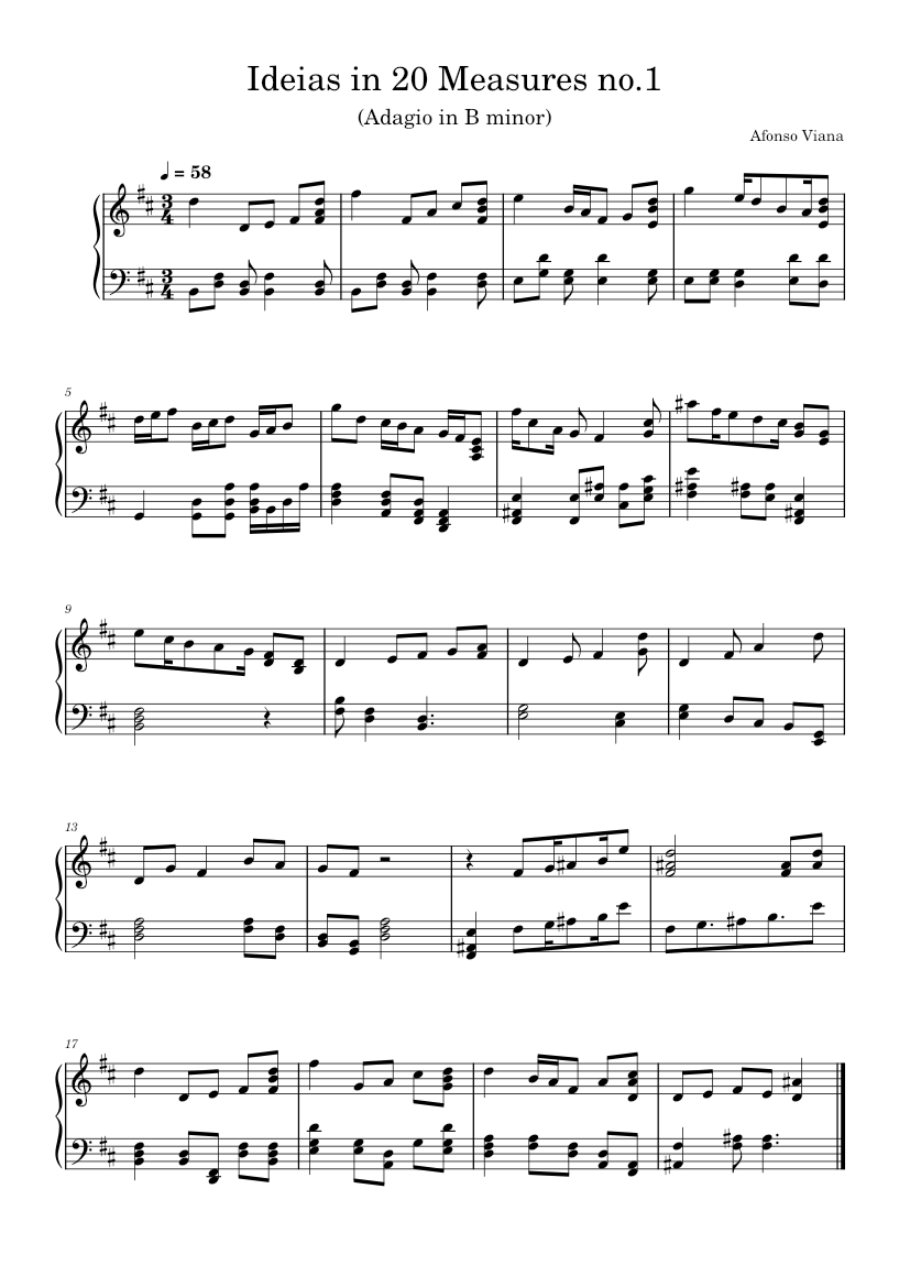 Ideias in 20 Measures no Sheet music for Piano (Solo) Easy | Musescore.com