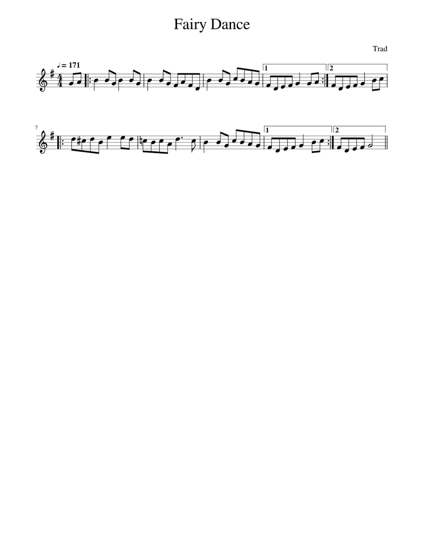 Traditional music - Fairy Dance Sheet music for Piano (Solo ...