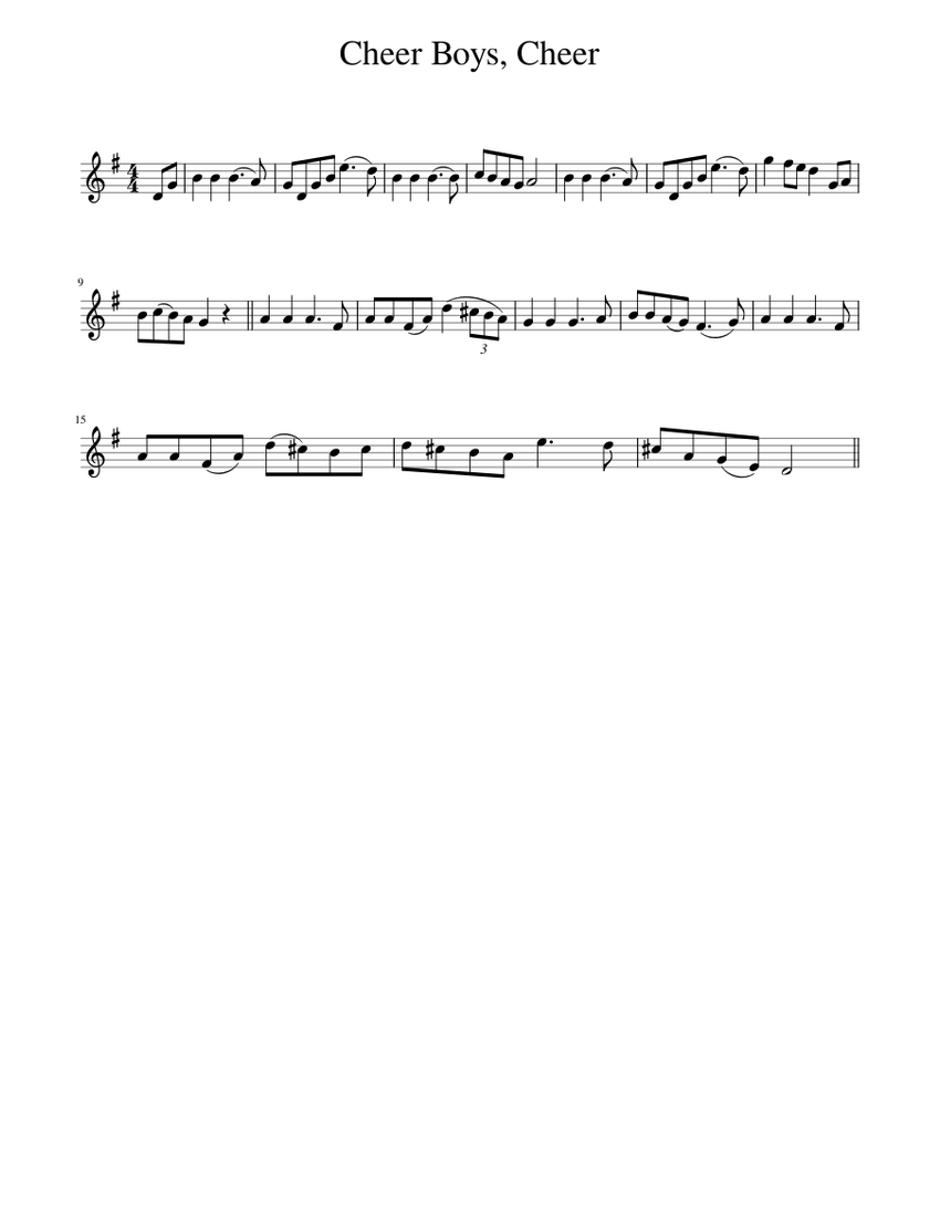 Cheer Boys, Cheer Sheet music for Piano (Solo) Easy | Musescore.com