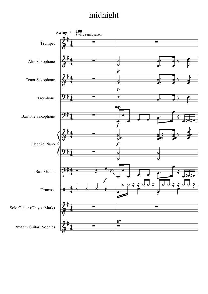 Casiopea - Midnight Rendezvous Sheet music for Piano, Trombone ...