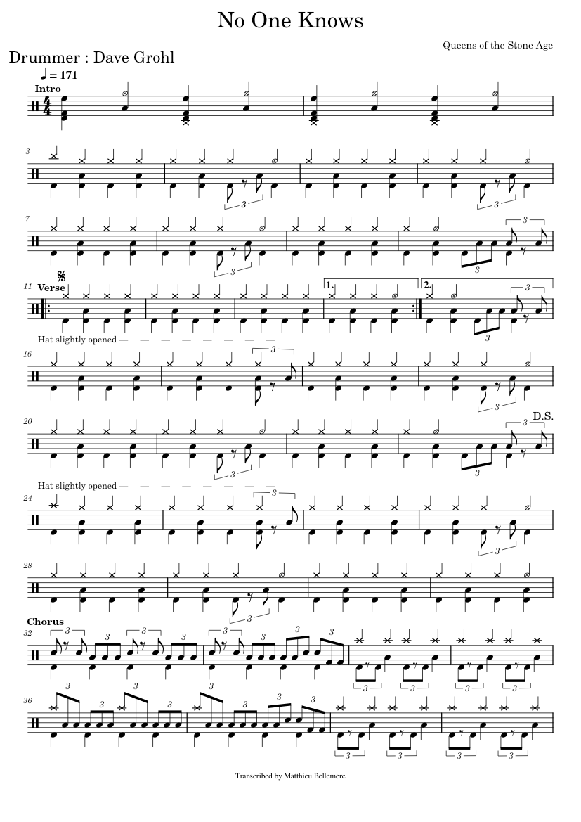 No one knows – Queens of the Stone Age Queens of the Stone Age - No One Knows Sheet music for ...