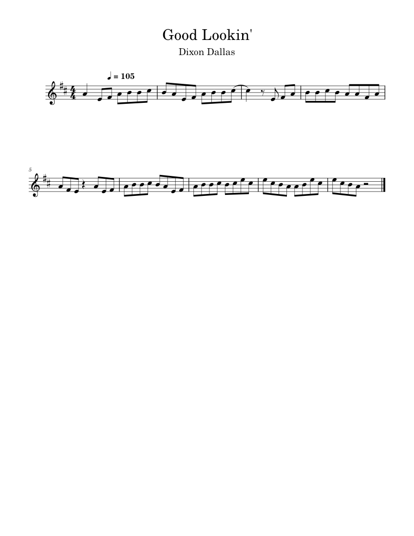 Good Lookin' – Dixon Dallas Sheet music for Clarinet other (Solo ...