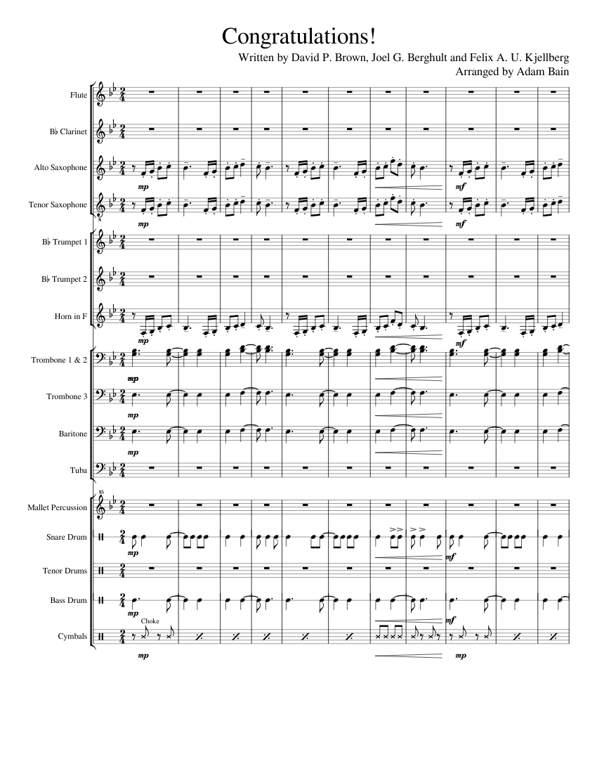 Congratulations! - Pewdiepie Marching Band Sheet music for Trombone ...