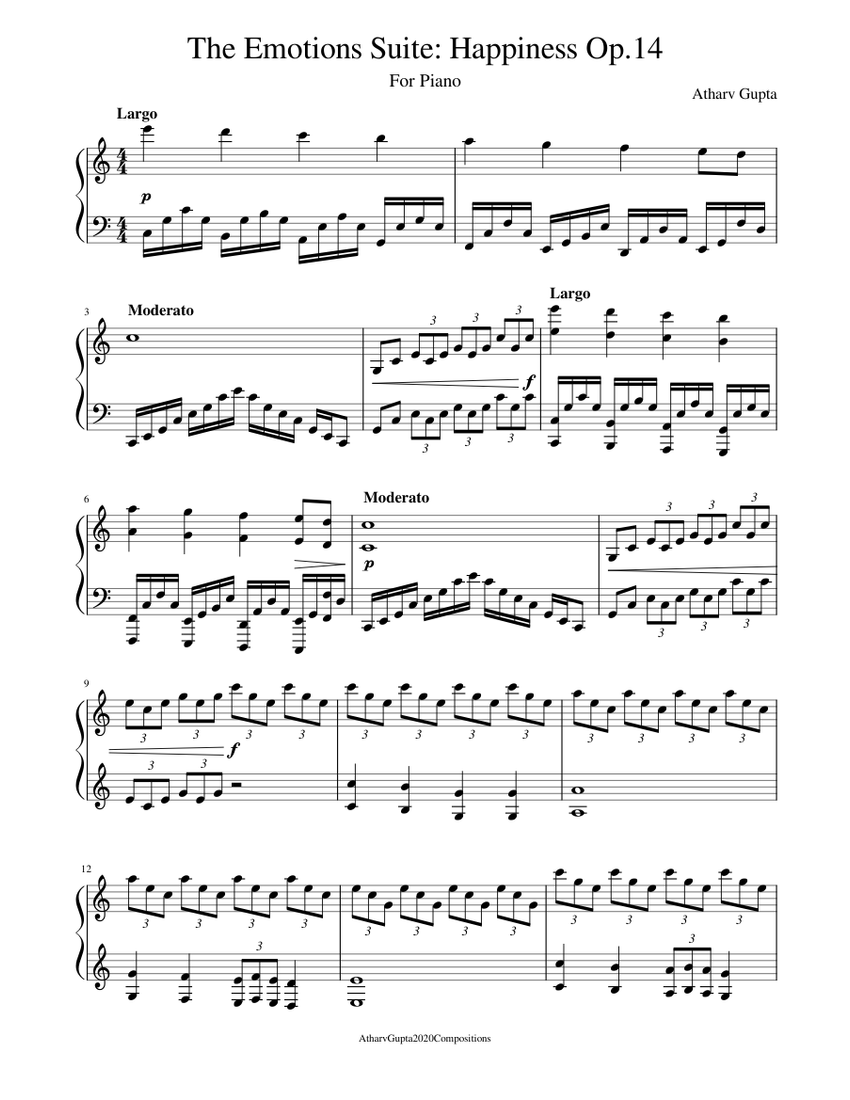The Emotions Suite: Happiness Op.14 - piano tutorial