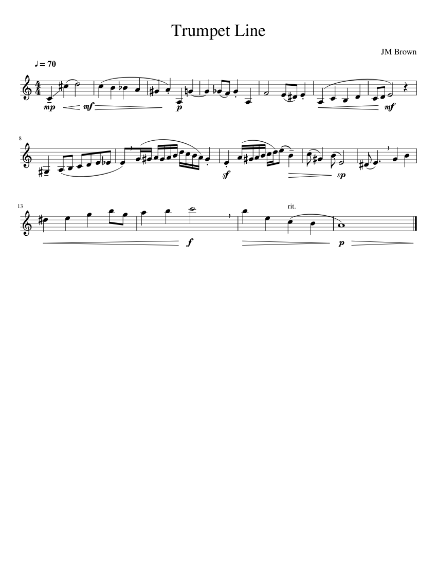 Trumpet Line Sheet music for Trumpet (In B Flat) (Solo) | Musescore.com