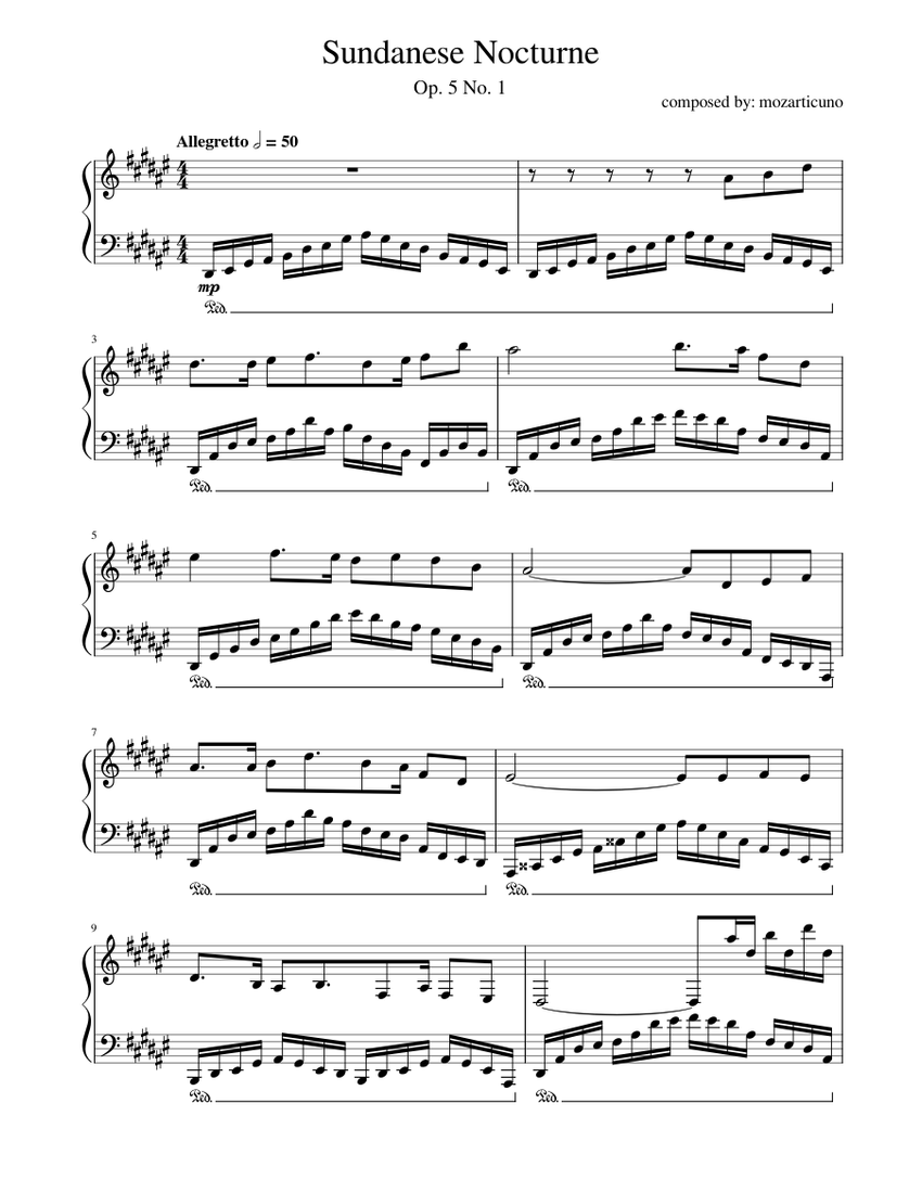 Sundanese nocturne Sheet music for Piano (Solo) | Musescore.com