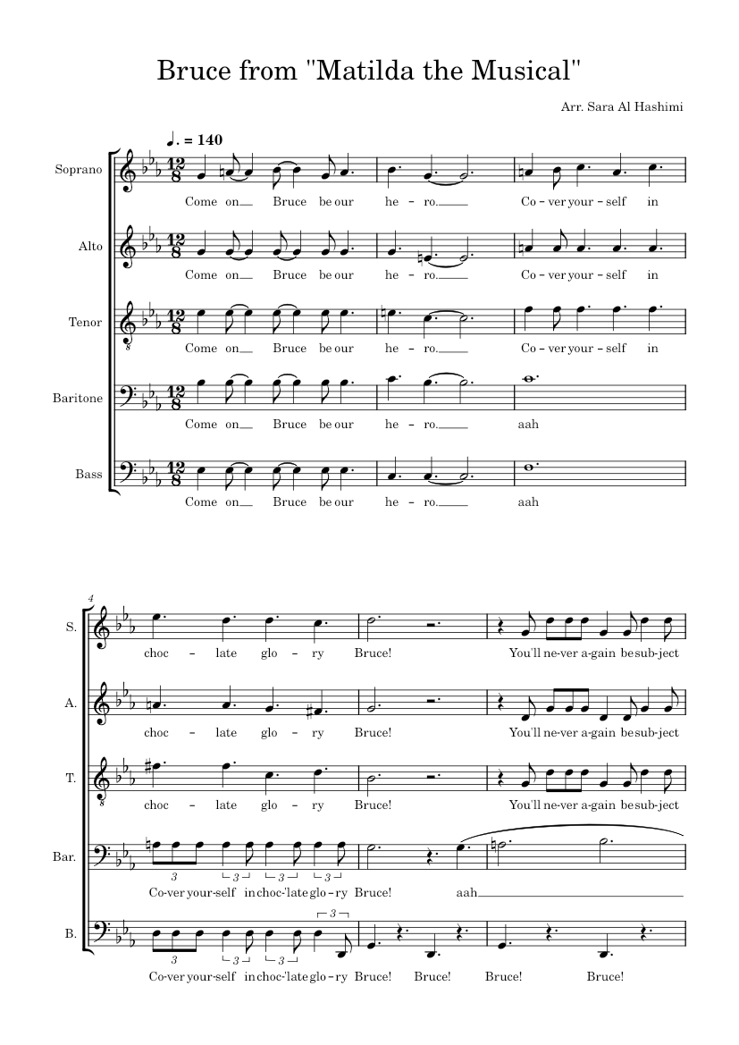 Bruce from "Matilda the Musical" Sheet Music for Trombone, Bass guitar ...