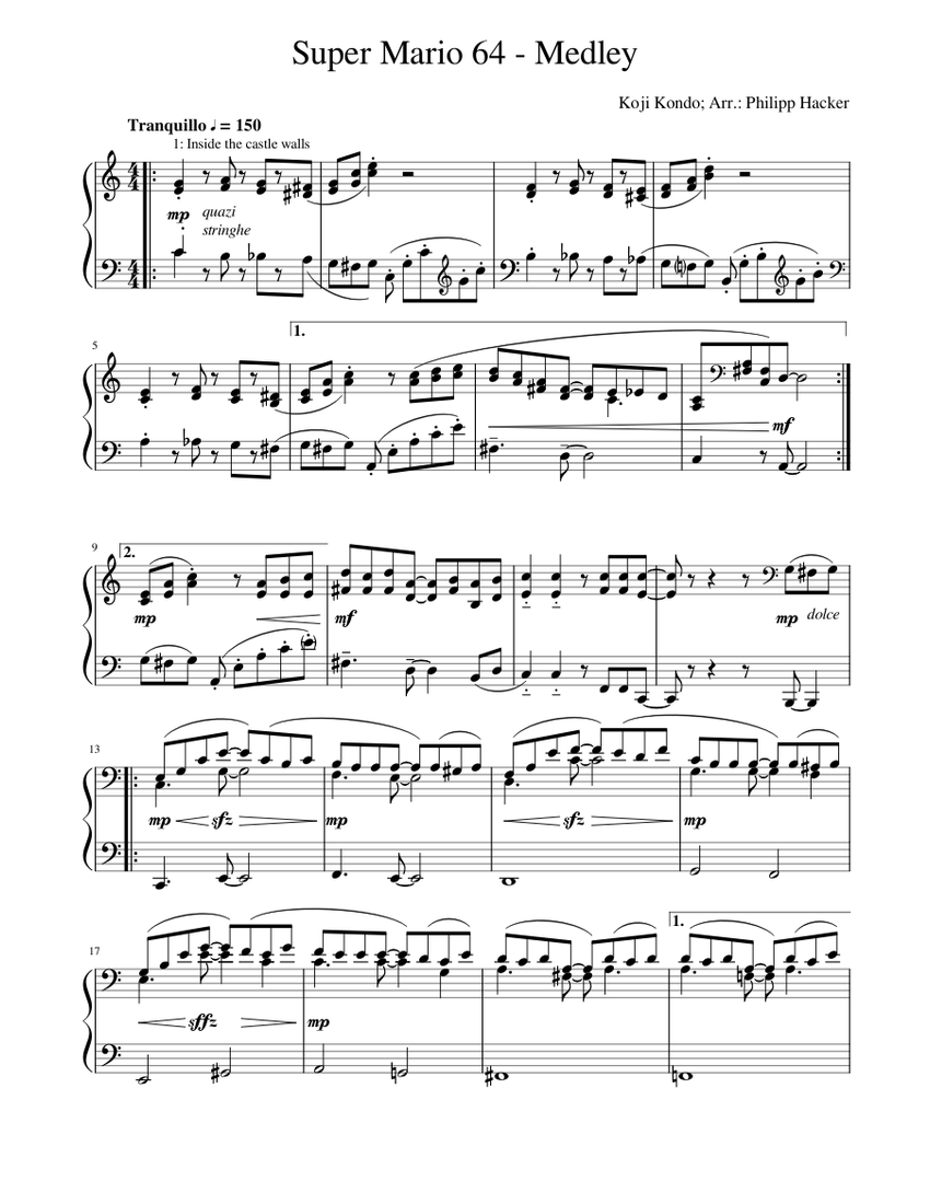 Super Mario 64 | Medley Sheet music for Piano (Solo) | Musescore.com