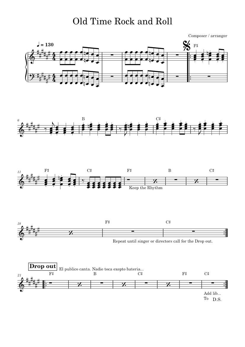 Old time Rock and Roll Sheet music for Piano (Solo) Easy | Musescore.com