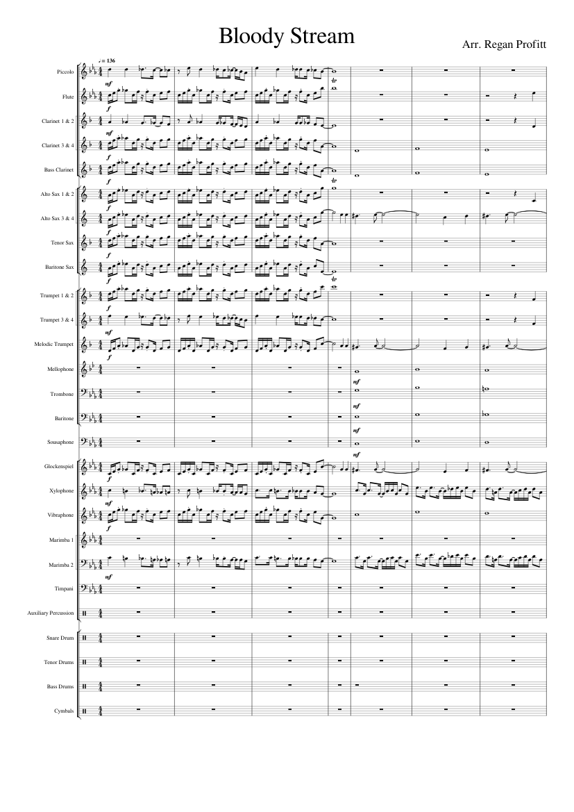 Bloody Stream Sheet music for Trombone, Tuba, Flute piccolo, Flute ...