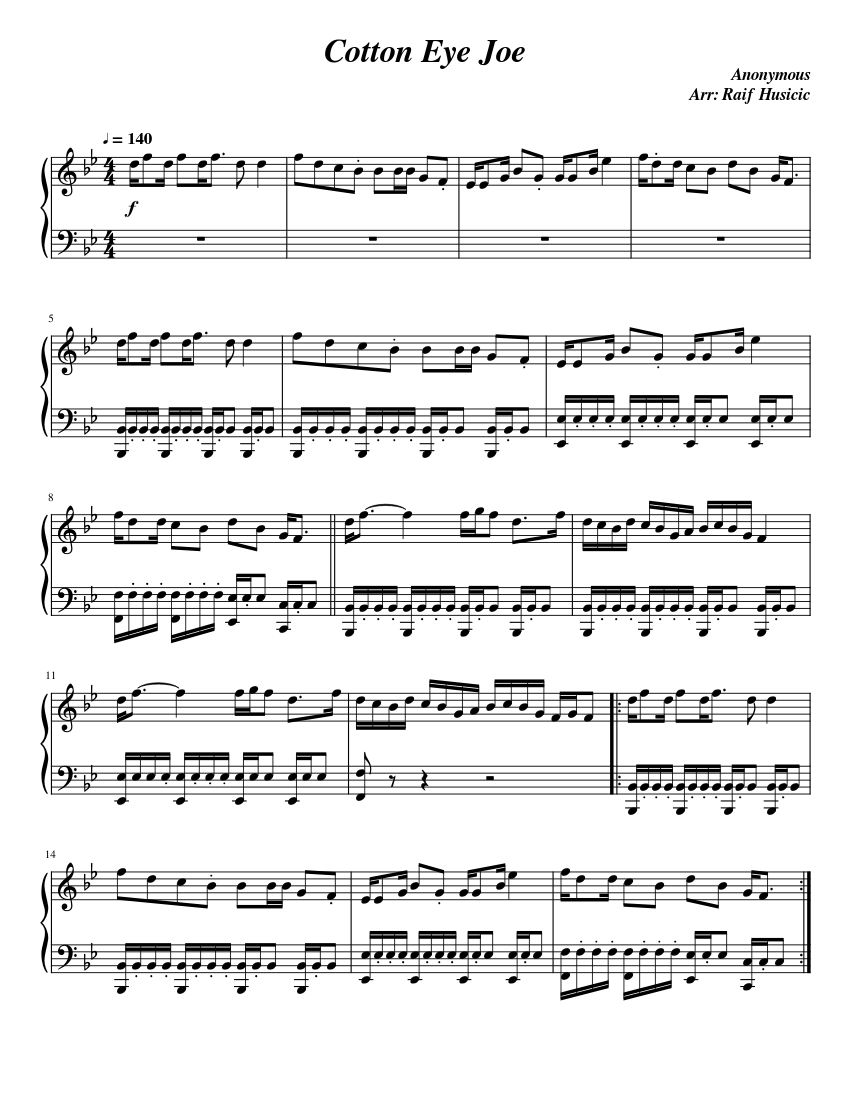 Cotton Eye Joe Sheet music for Piano (Solo) | Musescore.com