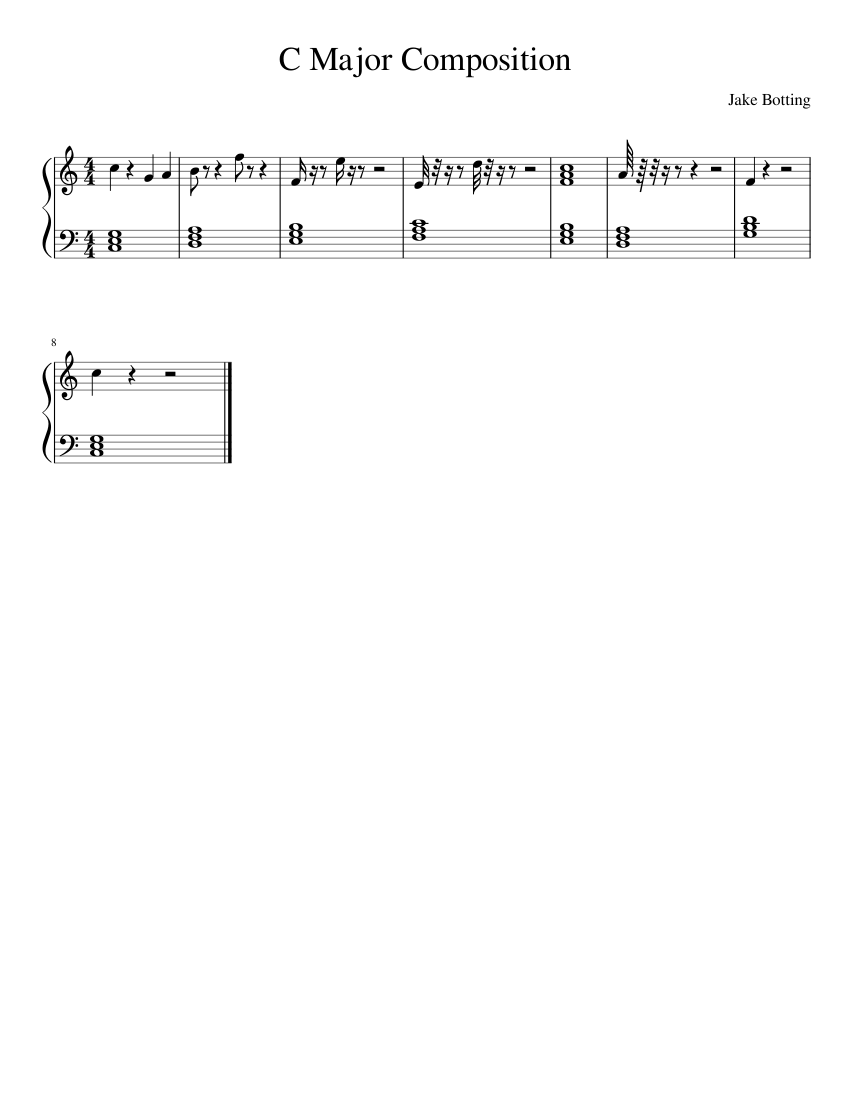 C Major Composition Sheet music for Piano (Solo) Easy | Musescore.com