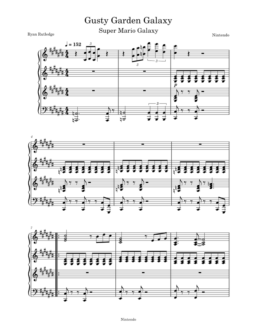 Gusty Garden Galaxy - Super Mario Galaxy Sheet music for Piano (Piano ...