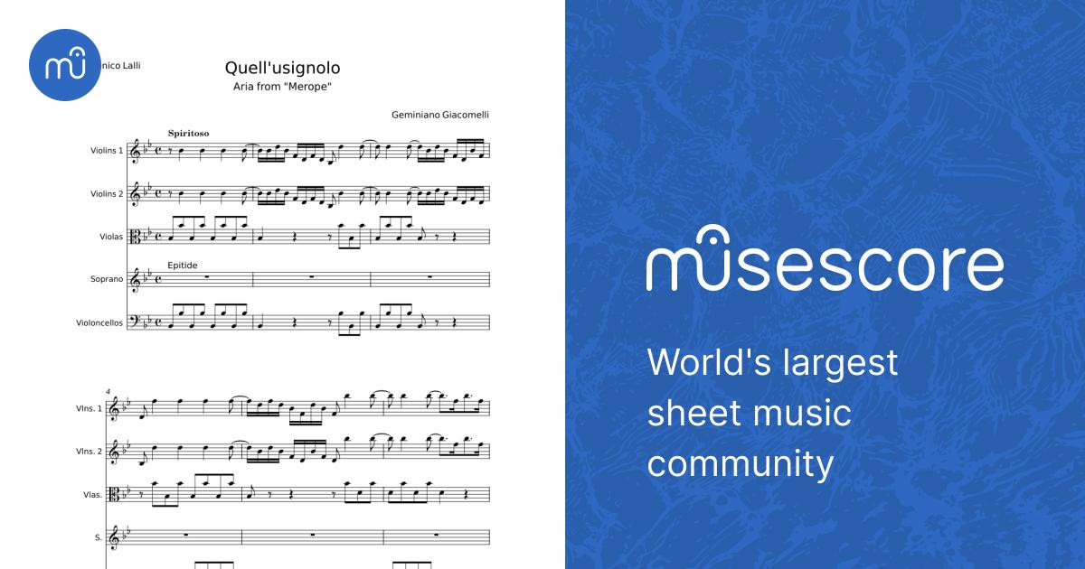 Quell'usignolo - Geminiano Giacomelli Sheet music for Strings group, Synthesizer (Mixed Quintet ...