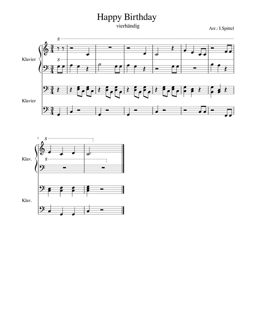 Happy Birthday Sheet music for Piano (Piano Duo) | Musescore.com